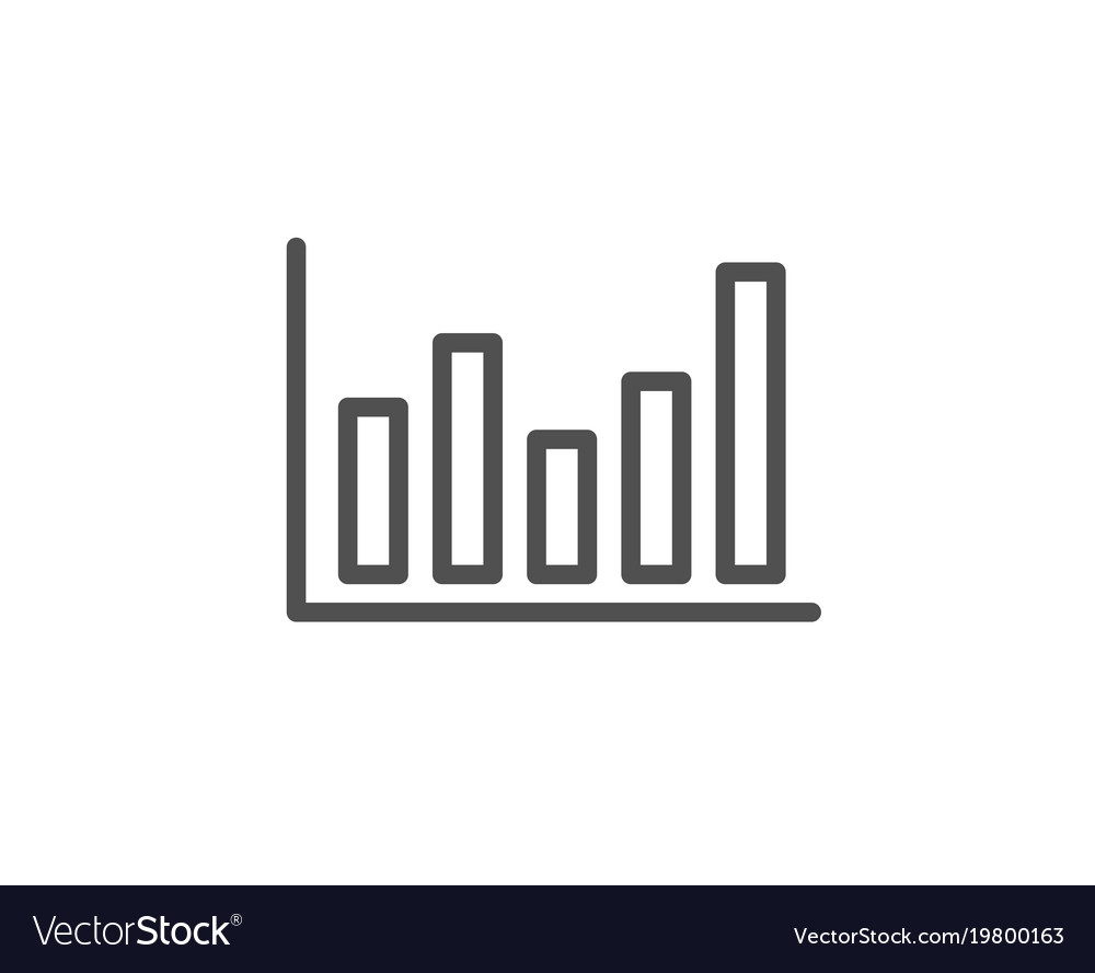 Column chart line icon financial graph Royalty Free Vector