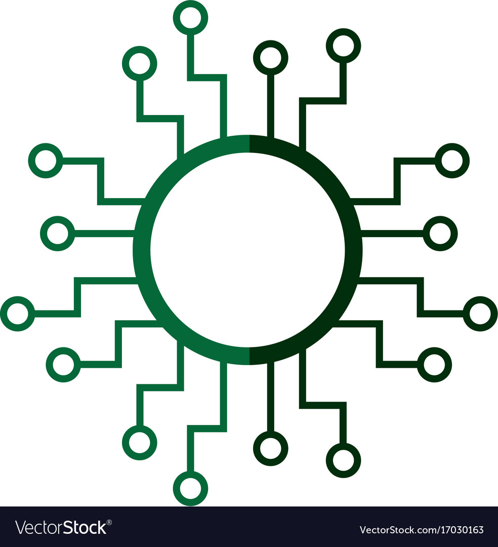 Cpu microprocessor circuit board connect Vector Image