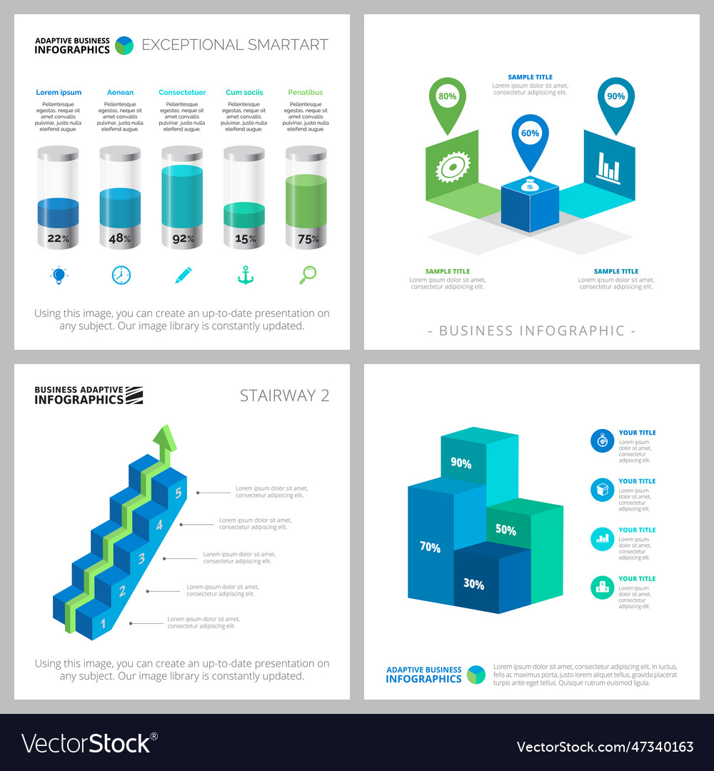 Futuristic chart layout set Royalty Free Vector Image