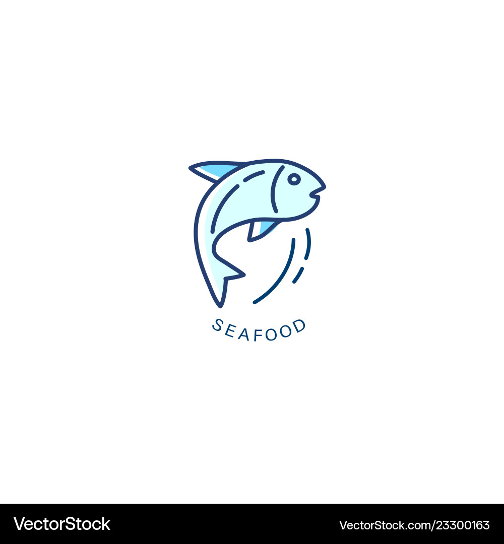 Icon and logo for seafood restaurant Royalty Free Vector