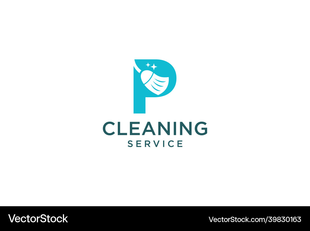 Letter p for cleaning clean service maintenance Vector Image