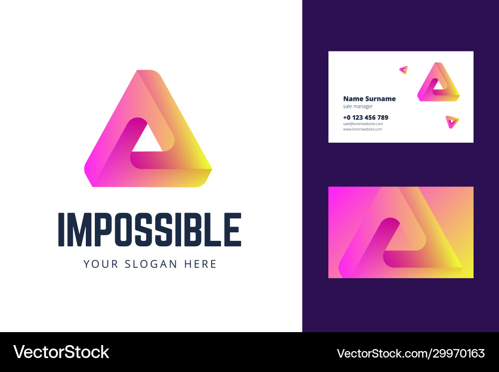 Logo and business card template with an impossible