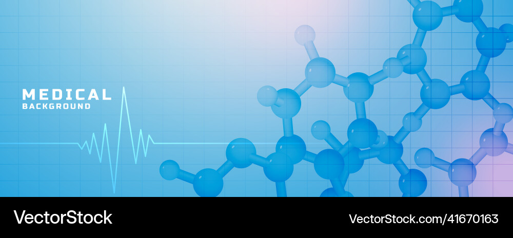 Medical molecules chemistry science banner design Vector Image