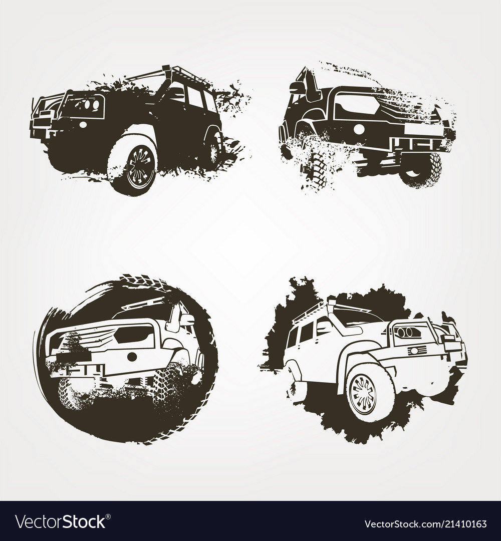 Off road elements set Royalty Free Vector Image