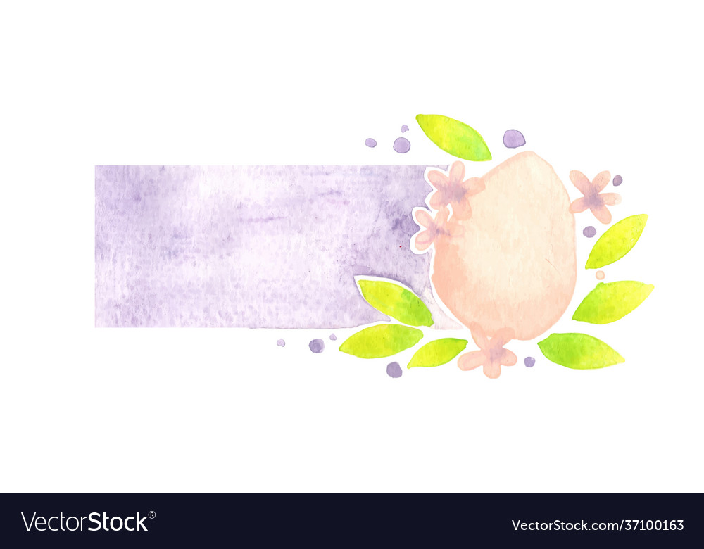 Pink easter egg with flower rectangle frame Vector Image