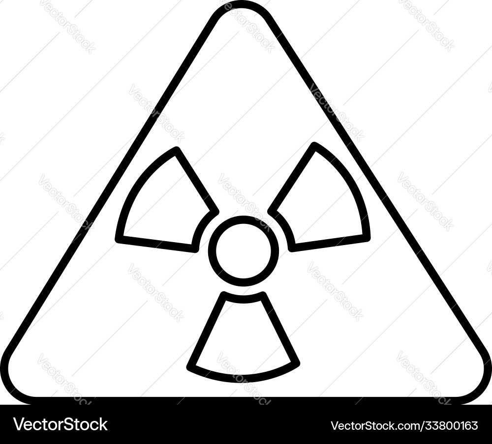 Radiation symbol line icon isolated Royalty Free Vector