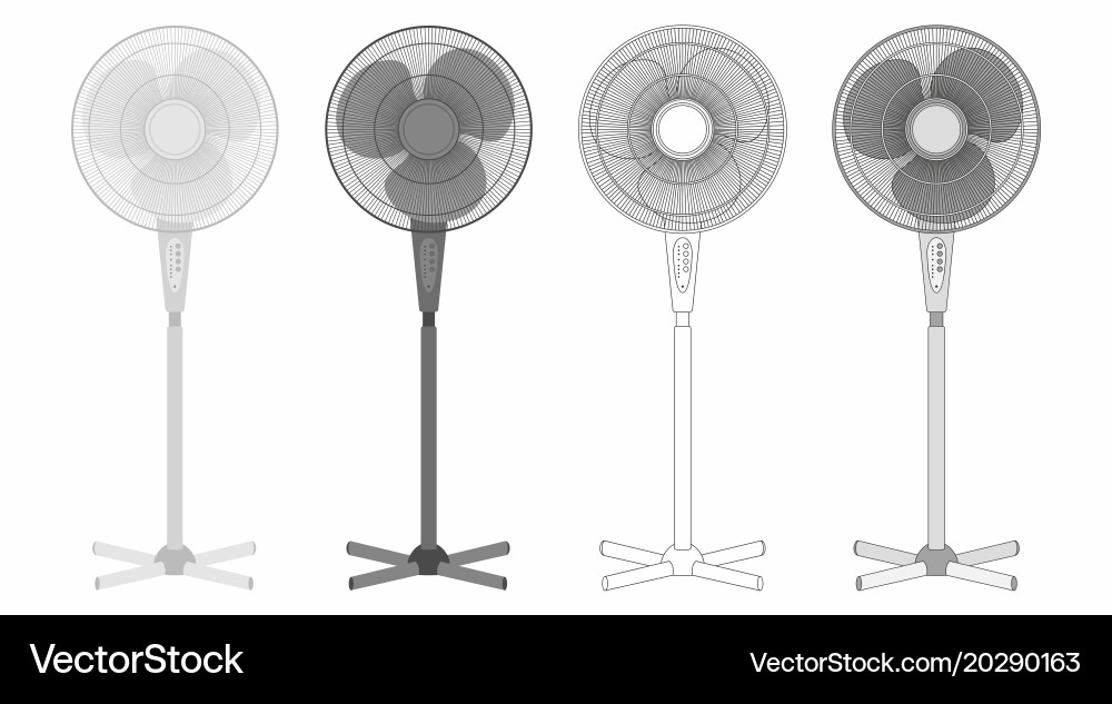 Set of electric fan Royalty Free Vector Image - VectorStock