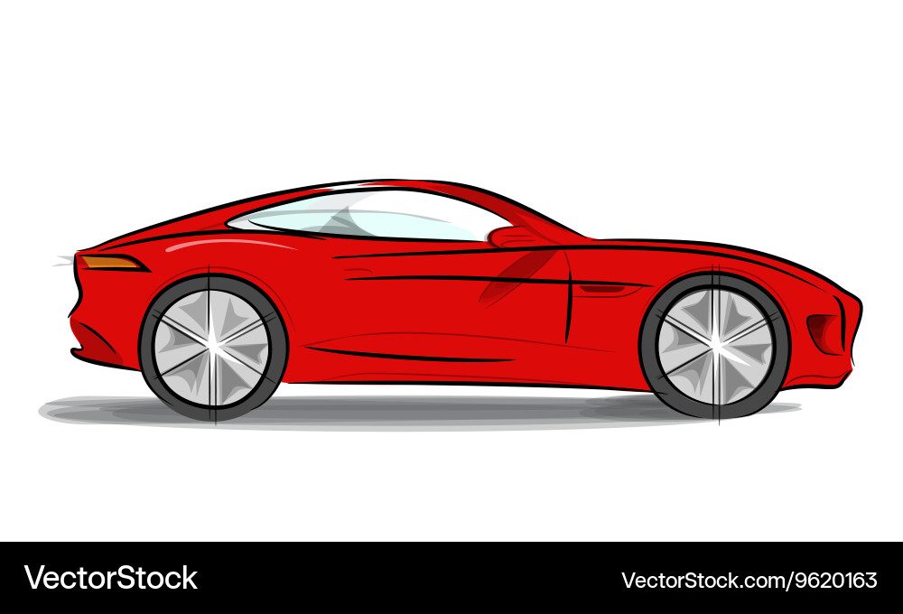 Sports car with a sleek Royalty Free Vector Image