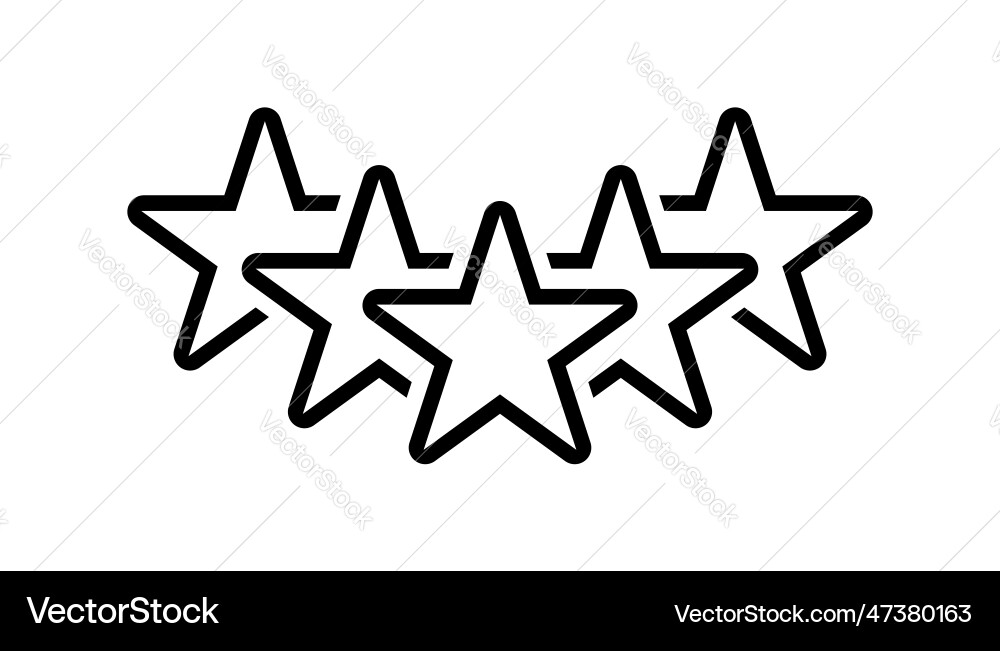 Stars rating outline style isolated Royalty Free Vector