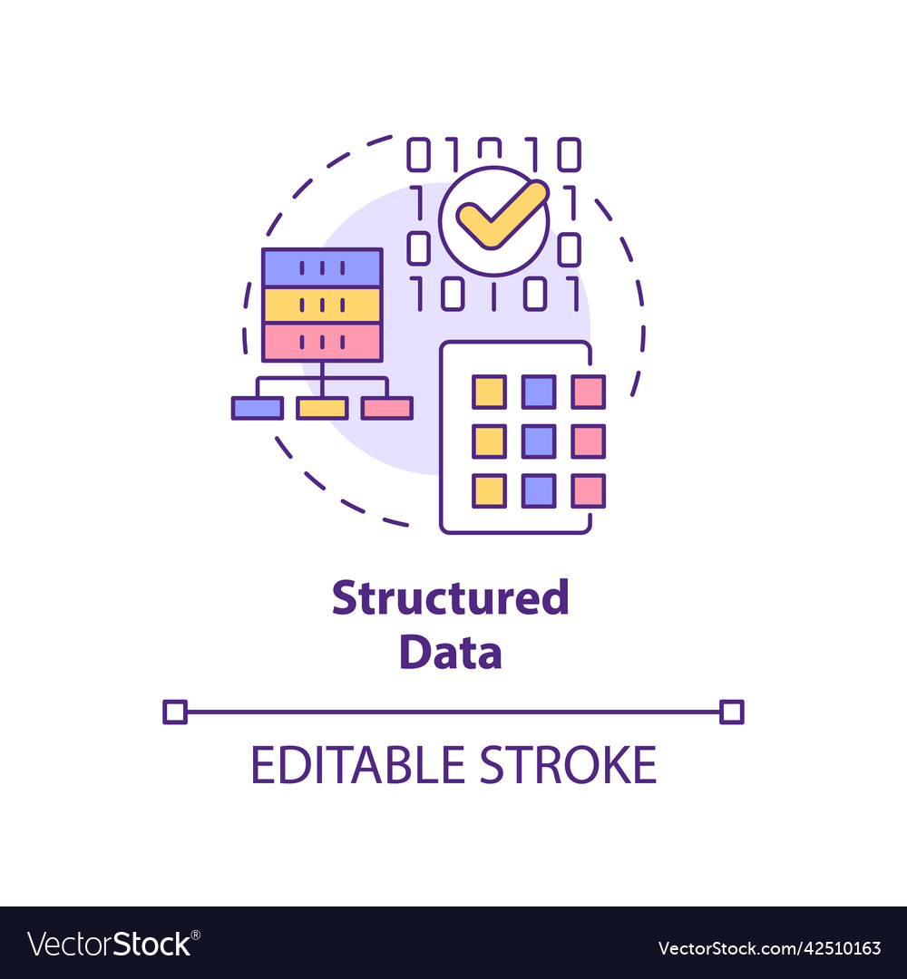 Structured data concept icon Royalty Free Vector Image Structured data concept icon Royalty Free Vector Image