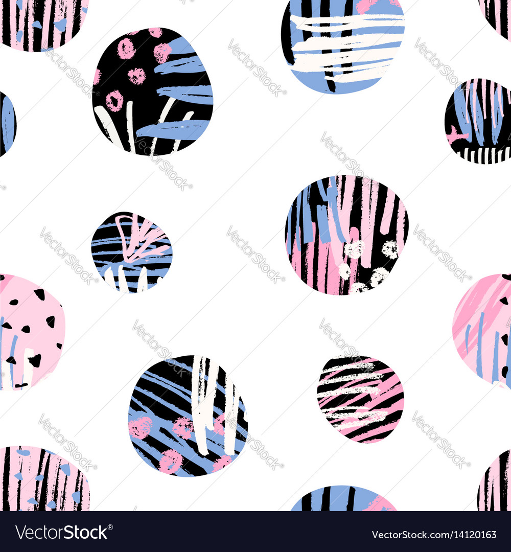 Textured circles pattern Royalty Free Vector Image