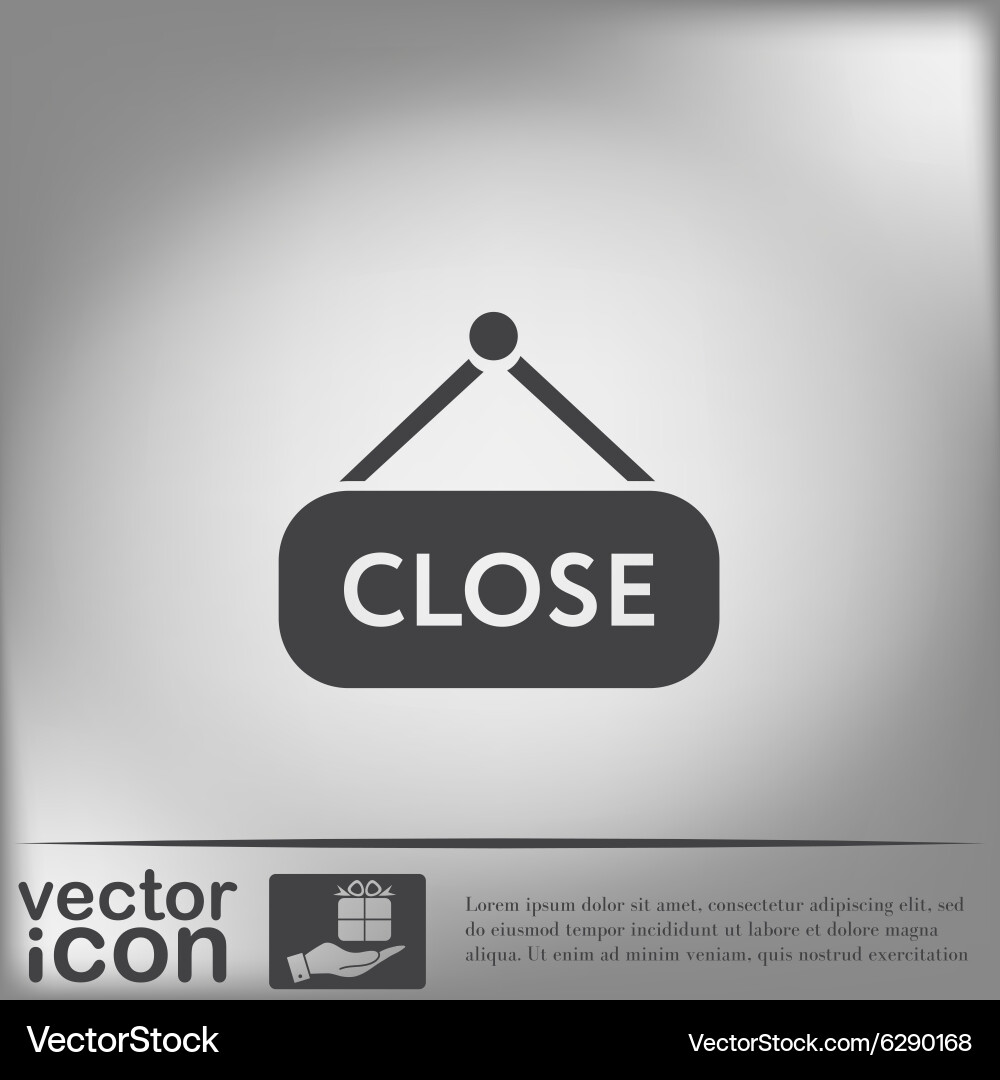 Close label sign symbol icon tablet closed Vector Image