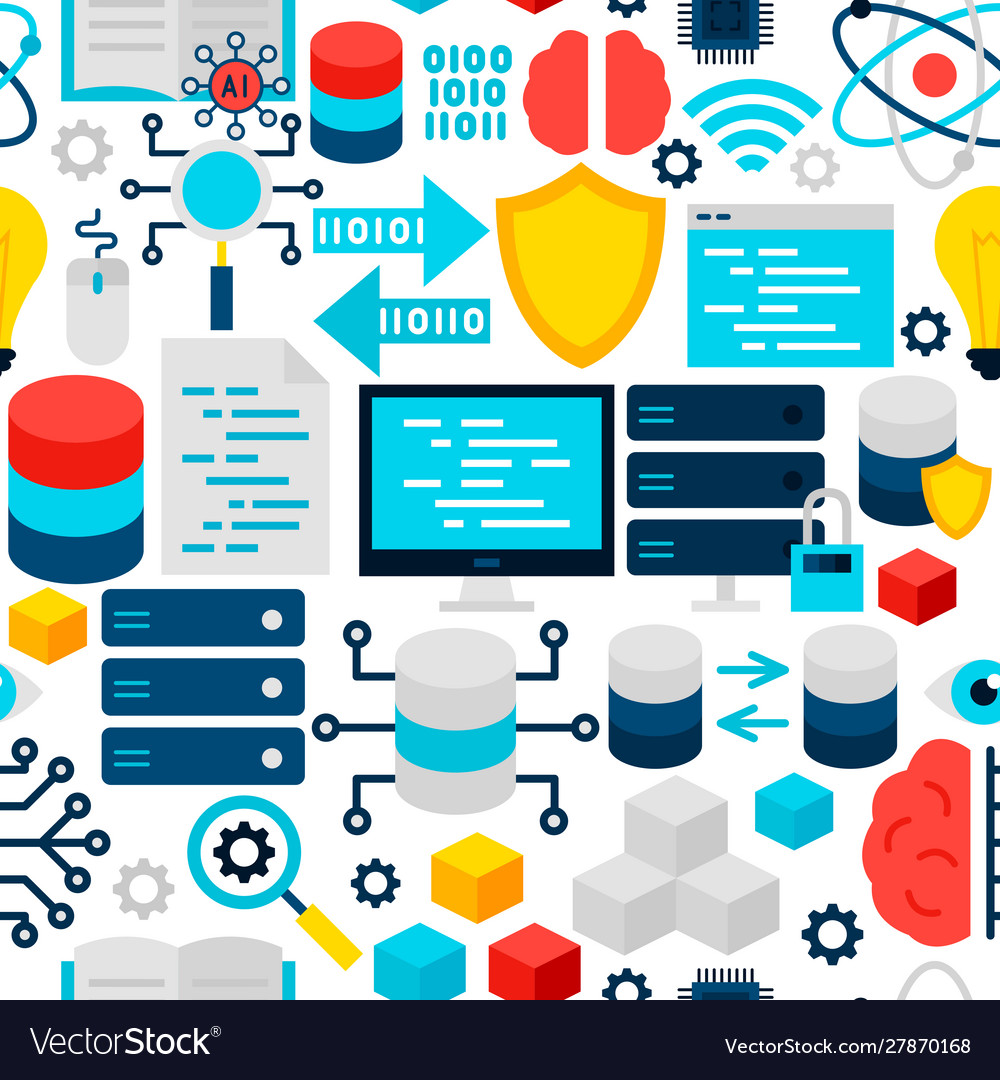 Data science seamless pattern Royalty Free Vector Image