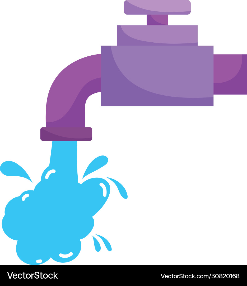 Faucet water cleaning hygiene isolated icon white Vector Image