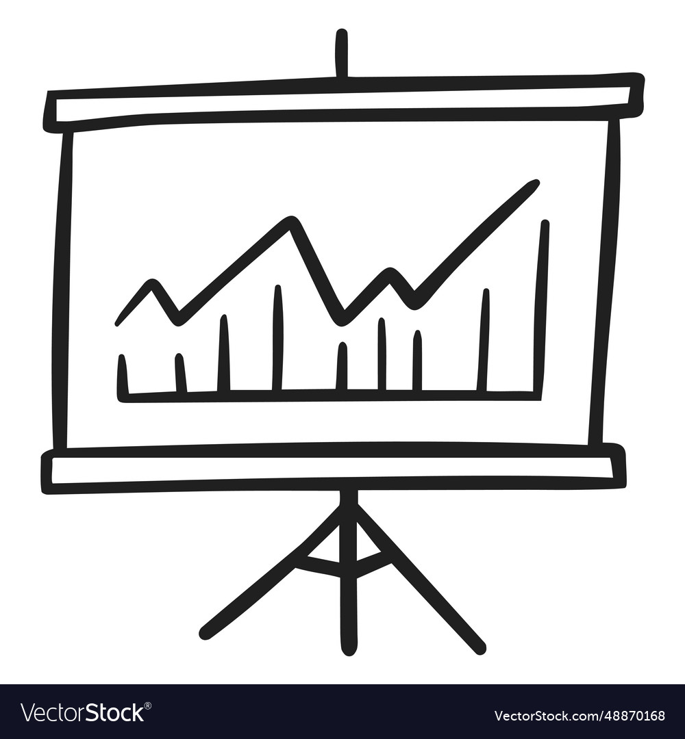 Graph presentation doodle Royalty Free Vector Image
