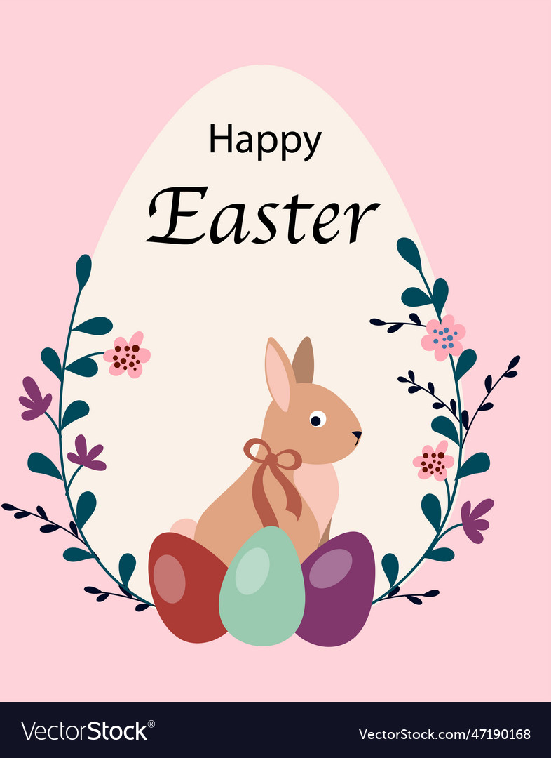 Happy easter poster Royalty Free Vector Image - VectorStock