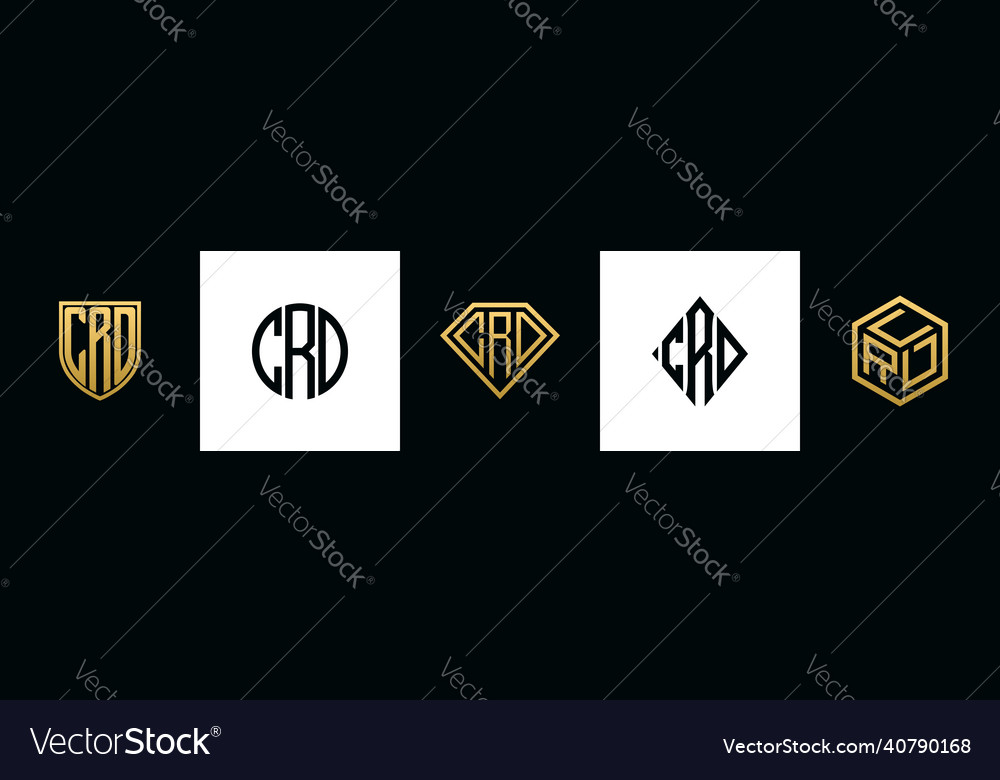 Initial letters crd logo designs bundle Royalty Free Vector