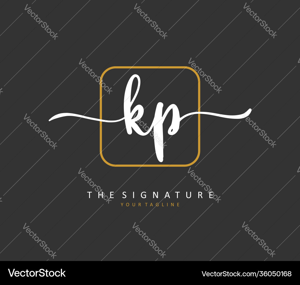 Kp initial letter handwriting and signature logo Vector Image