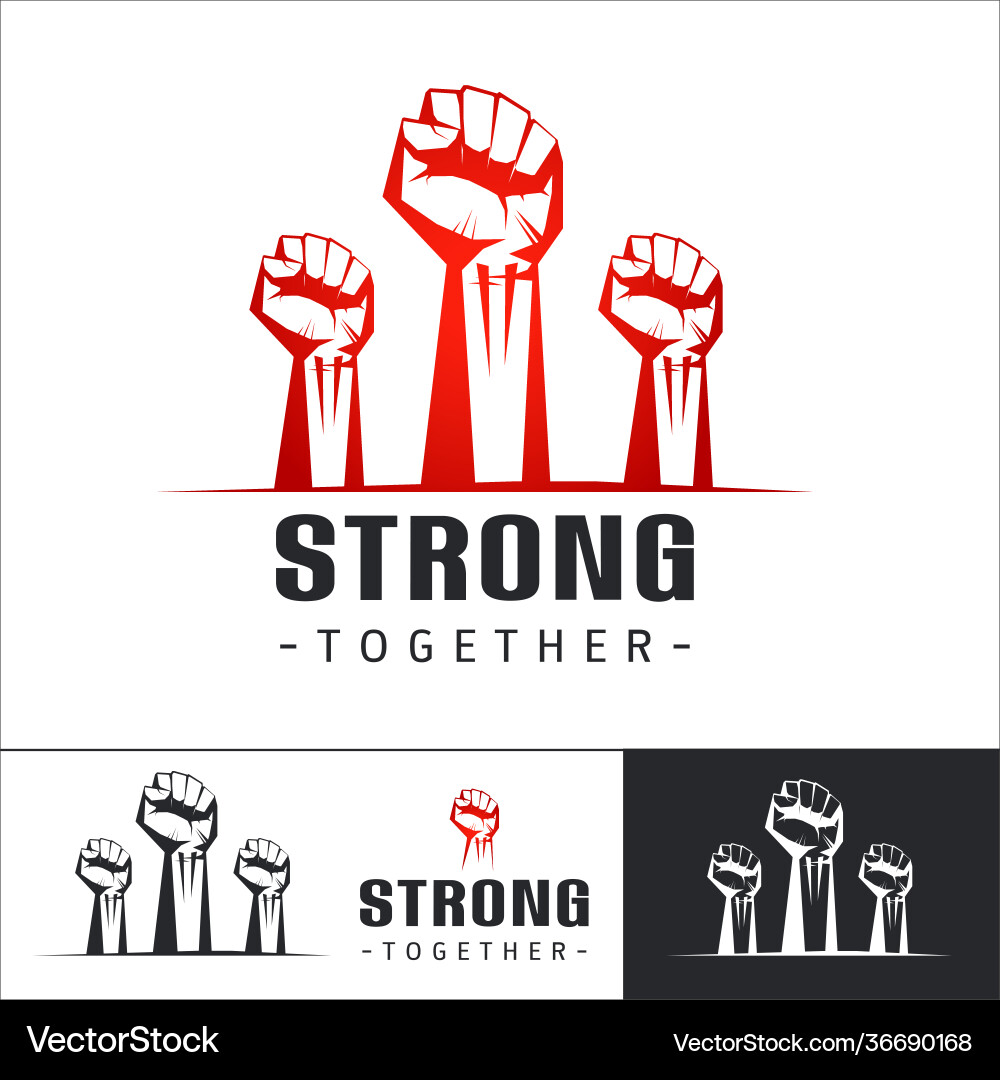 Logo template three human hands Royalty Free Vector Image