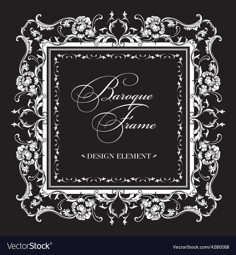 Ornamental frame baroque pattern Royalty Free Vector Image