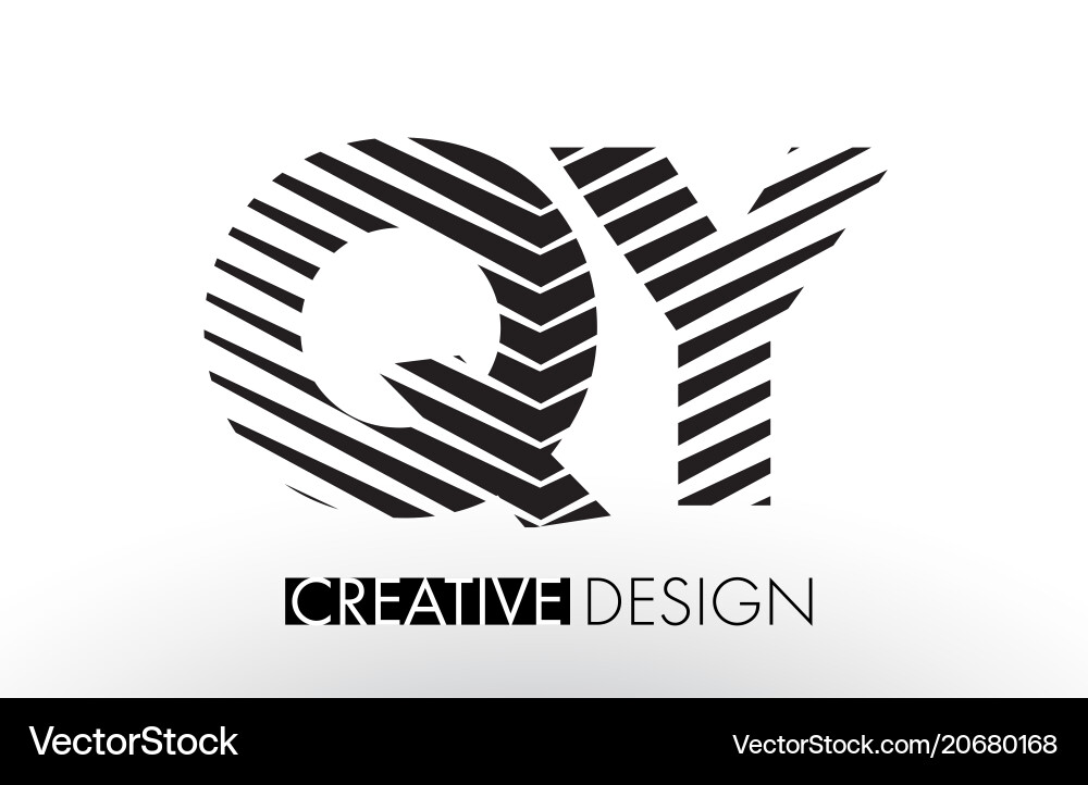 Qy q y lines letter design with creative elegant Vector Image
