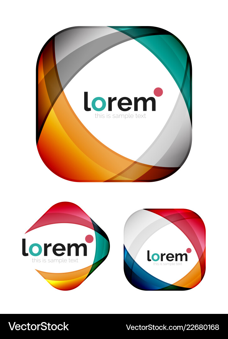 Set of geometric shape convergence logo design Vector Image