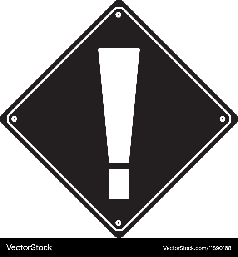 Silhouette warning alert attention sign icon Vector Image