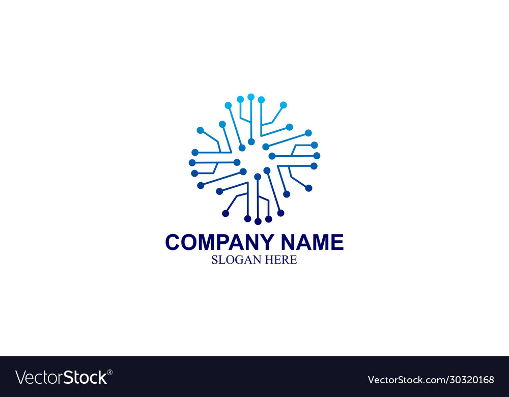 Technology logo solution concept Royalty Free Vector Image