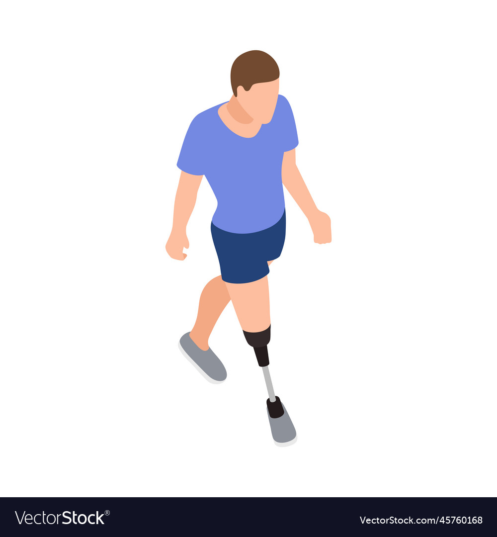 Walking disabled man composition Royalty Free Vector Image
