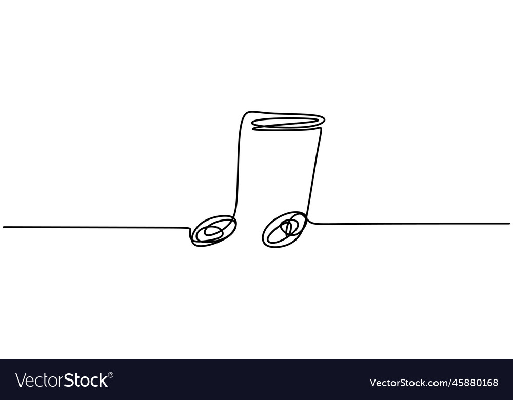 Whole note single one continuous line art Vector Image