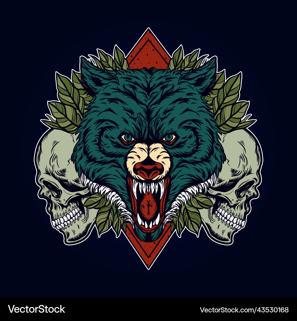 Wolf hand drawn Royalty Free Vector Image - VectorStock
