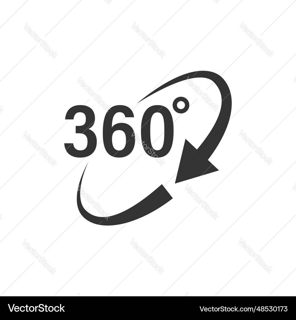 360 degrees icon in flat style rotate symbol Vector Image