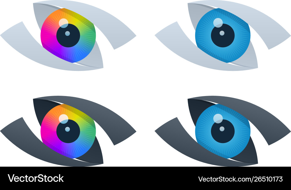 Abstract vision icons with eyeballs Royalty Free Vector