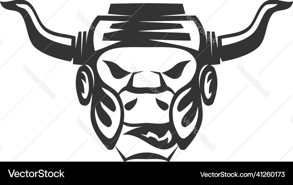 Bull boxing icon brand identity Royalty Free Vector Image