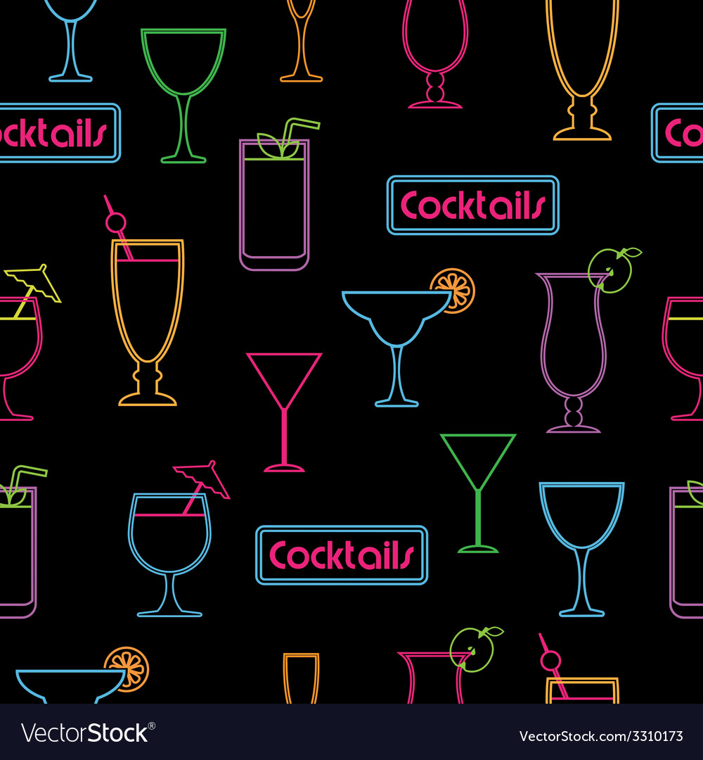 Cocktail pattern Royalty Free Vector Image - VectorStock