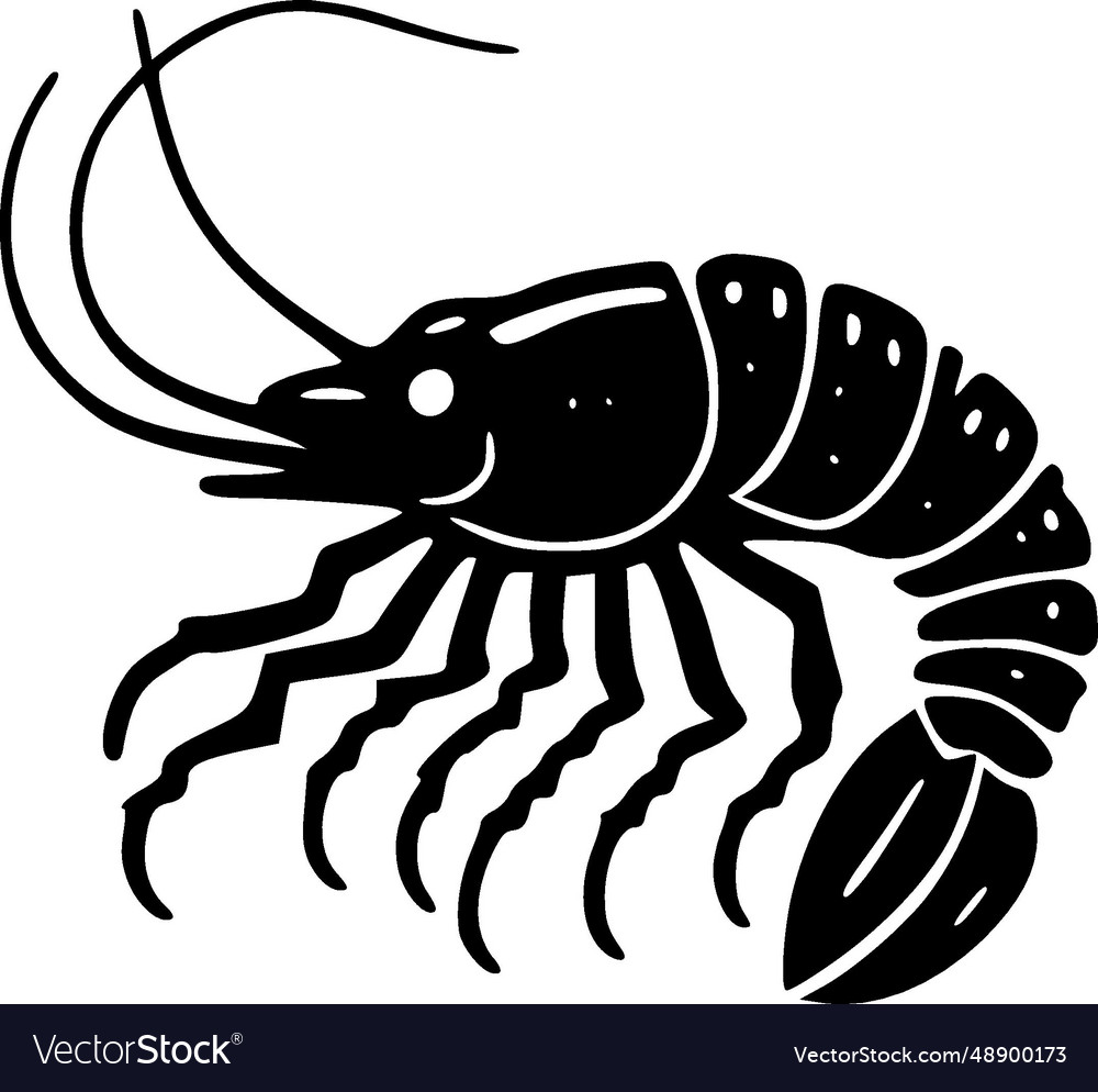 Crawfish - minimalist and simple silhouette Vector Image