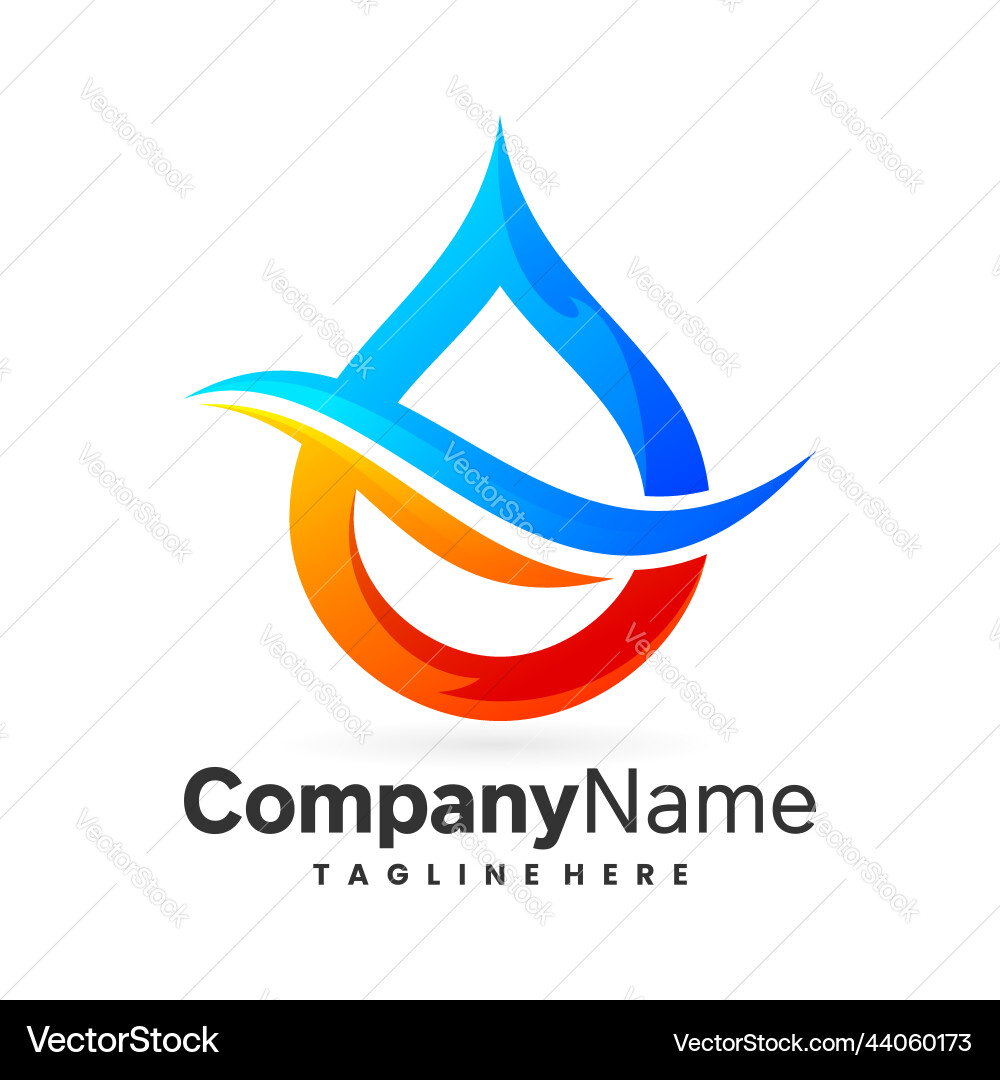 Drop water cool and hot logo design Royalty Free Vector