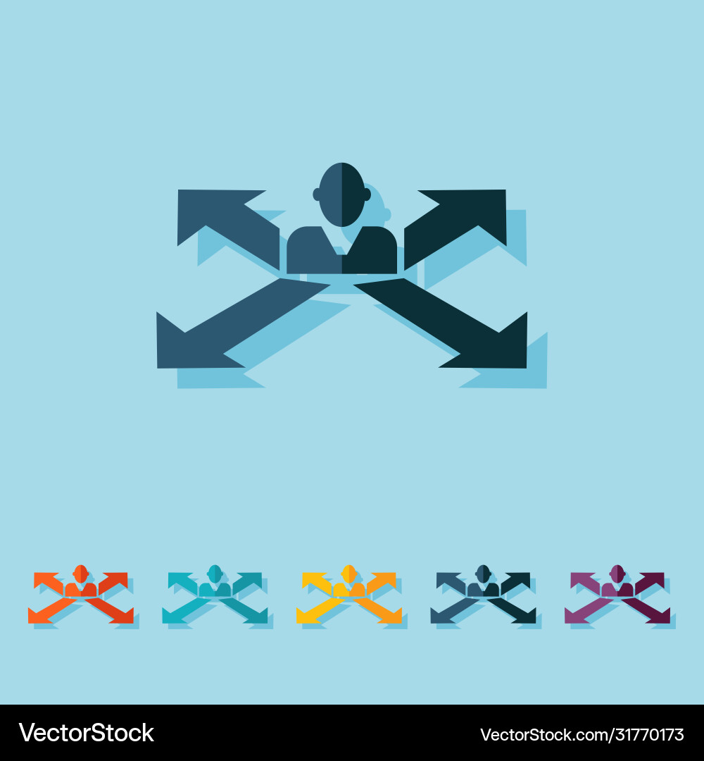 Flat icon people arrow business theme Royalty Free Vector