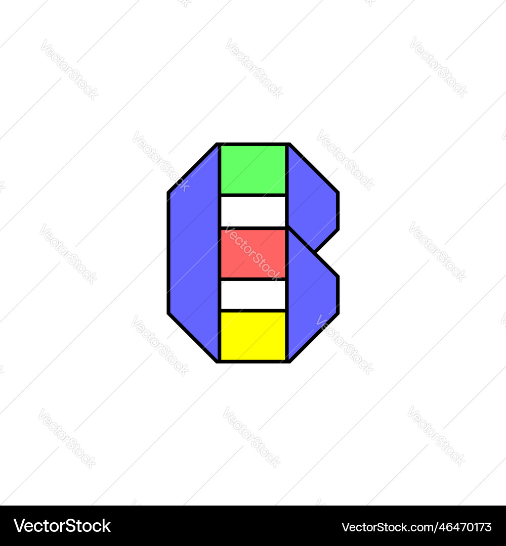 Font alphabet folded from colored paper letter Vector Image