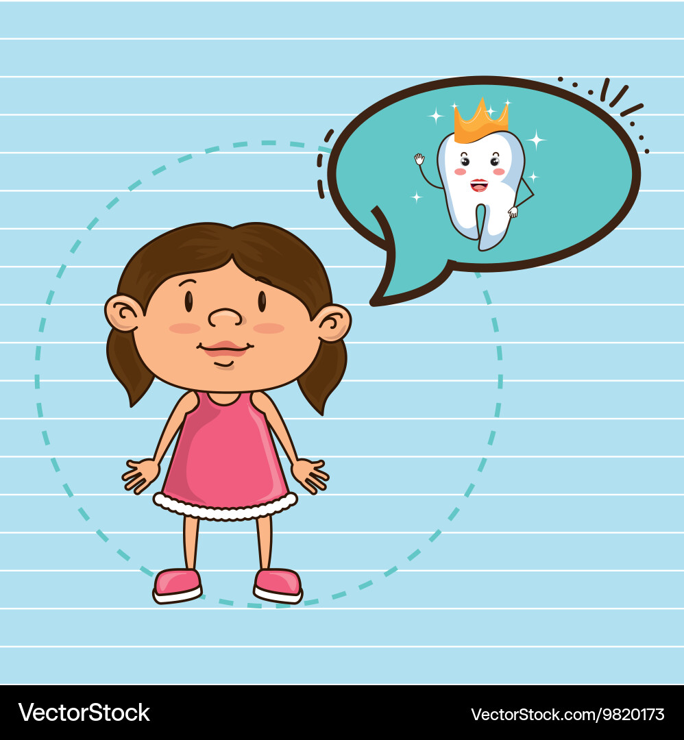 Girl with tooth isolated icon design Royalty Free Vector