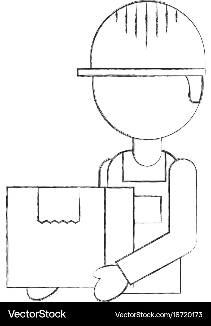 Logistic company courier delivery man character Vector Image