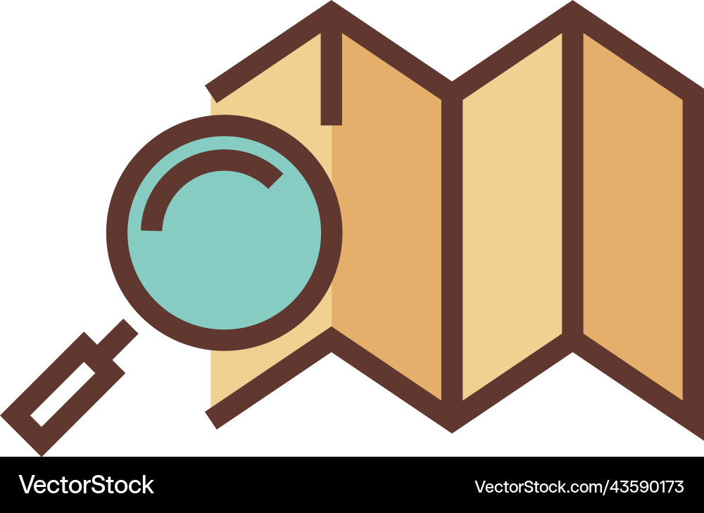 Map with magnifying glass location search line Vector Image