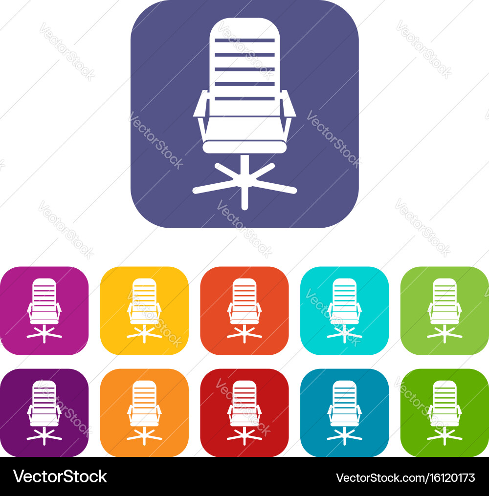 Office chair icons set Royalty Free Vector Image
