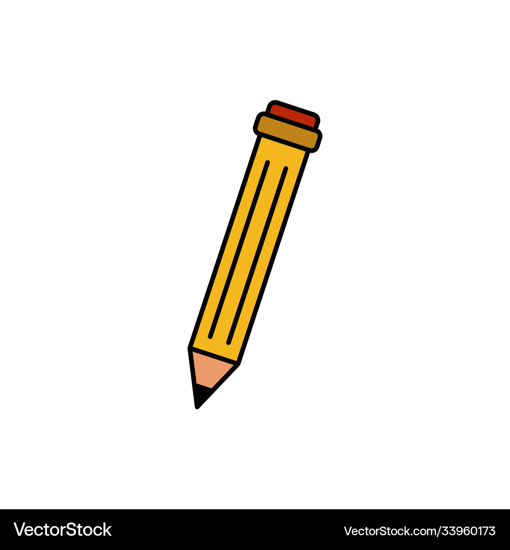 Pencil flat icon icon for education design Vector Image