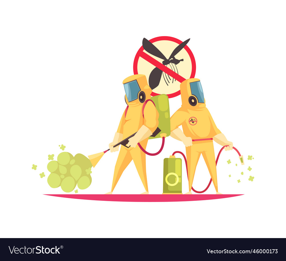 Pest control workers composition Royalty Free Vector Image