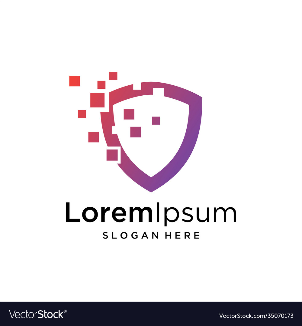 Protection shield with technology symbol Vector Image