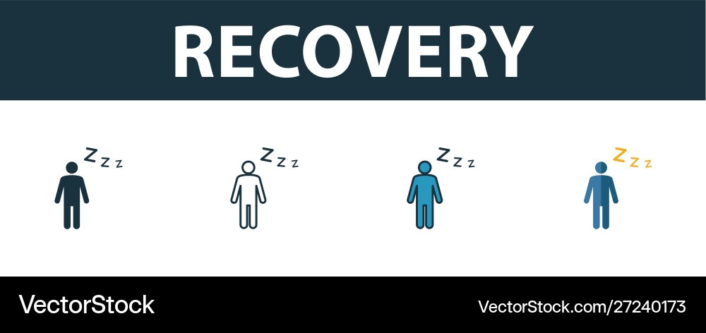 Recovery icon set premium symbol in different Vector Image