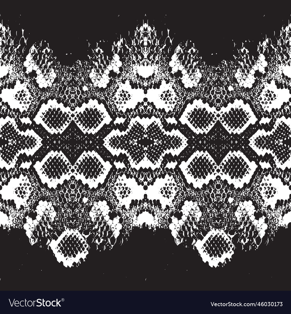 Snake skin scales texture seamless pattern black Vector Image