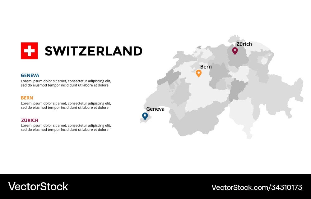 Switzerland infographic template slide Royalty Free Vector