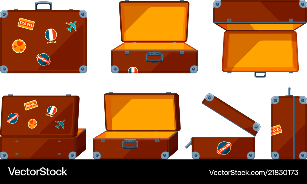 Travel case various views of case Royalty Free Vector Image